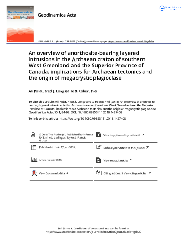 (PDF) An overview of anorthosite-bearing layered intrusions in the ...