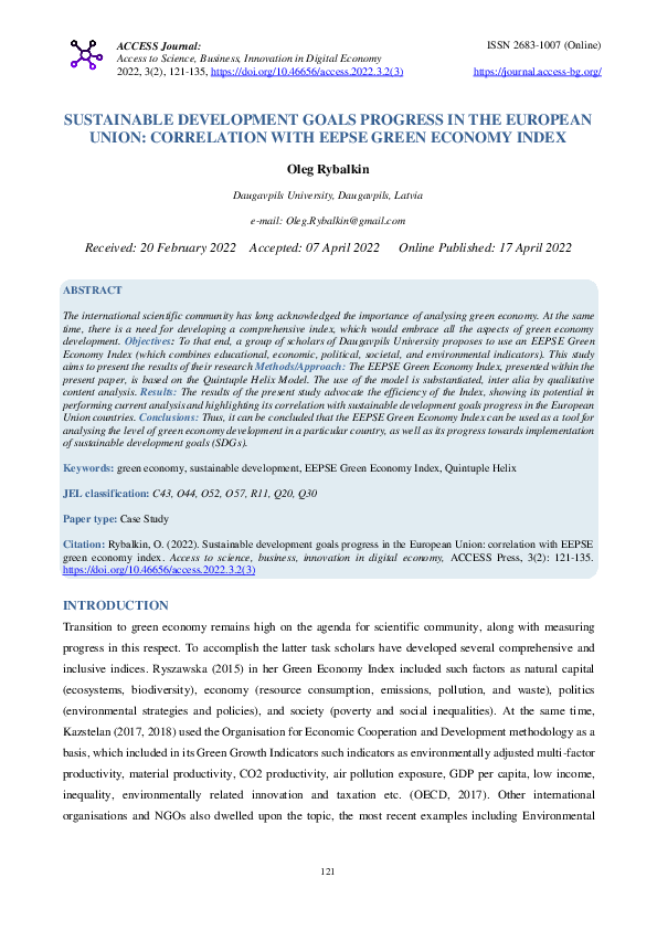 (PDF) Sustainable development goals progress in the European Union ...