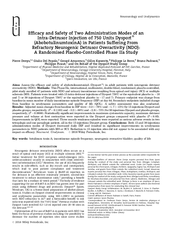 (PDF) Efficacy and safety of two administration modes of an intra ...
