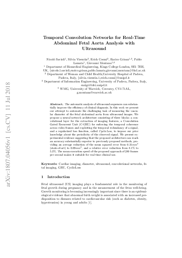 (PDF) Temporal Convolution Networks for Real-Time Abdominal Fetal Aorta Analysis with Ultrasound