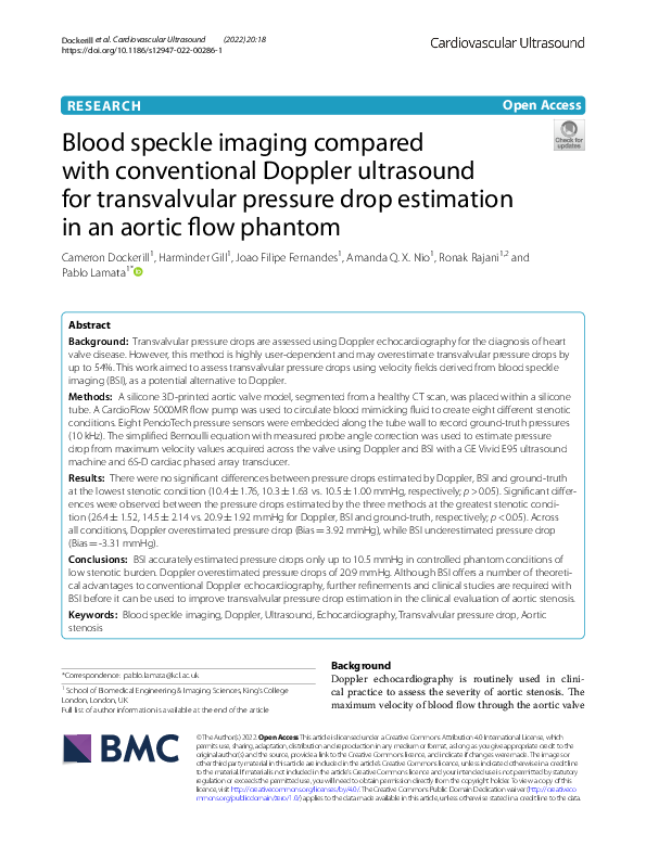 (PDF) Blood Speckle Imaging Compared with Conventional Doppler ...