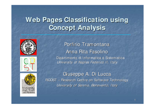 (PDF) Web Pages Classification using Concept Analysis