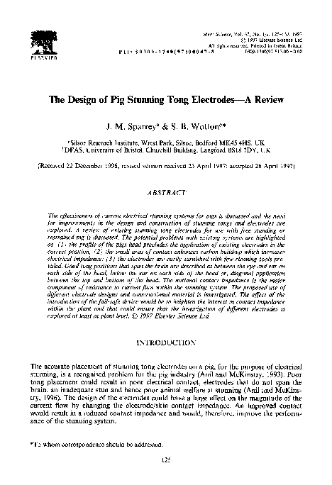 (PDF) The design of pig stunning tong electrodes—A review