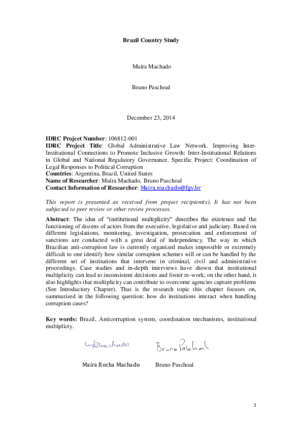 (PDF) Brazil country study