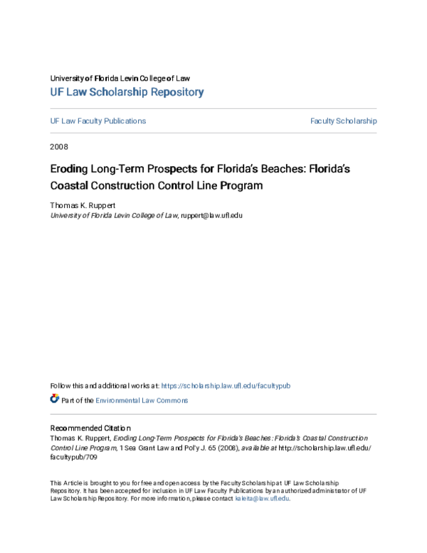(PDF) Eroding Long-Term Prospects for Florida’s Beaches: Florida’s ...