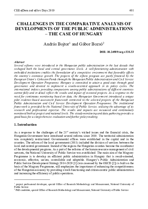 (PDF) Challenges in the comparative analysis of developments of the ...