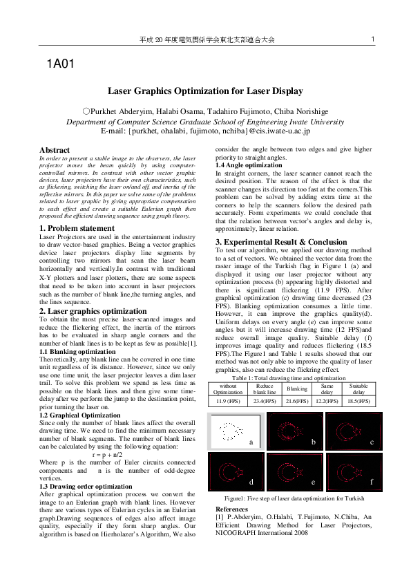 (PDF) Laser Graphics Optimization for Laser Display