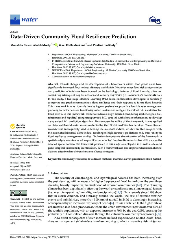 (PDF) Data-Driven Community Flood Resilience Prediction