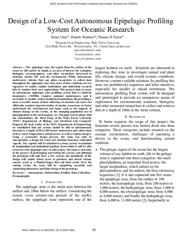 (PDF) Design of a Low-Cost Autonomous Epipelagic Profiling System for ...