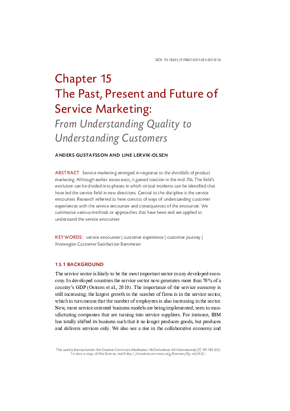 (PDF) Chapter 15: The Past, Present and Future of Service Marketing