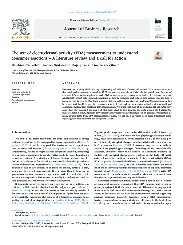 (PDF) The use of electrodermal activity (EDA) measurement to understand ...