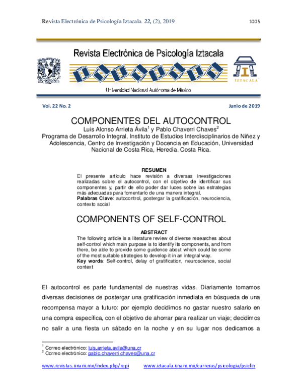 (PDF) COMPONENTES DEL AUTOCONTROL