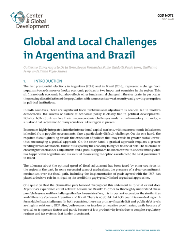 (PDF) Global and Local Challenges in Argentina and Brazil