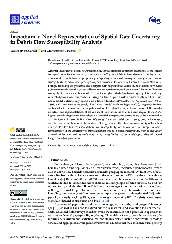 (PDF) Impact and a Novel Representation of Spatial Data Uncertainty in Debris Flow ...