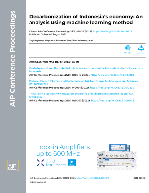 (PDF) Decarbonization of Indonesia's economy: An analysis using machine learning method