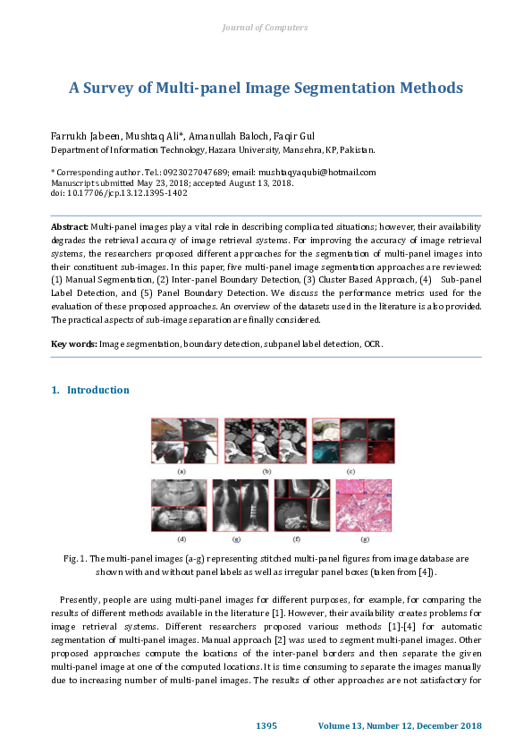 (PDF) A Survey of Multi-panel Image Segmentation Methods