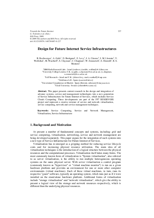 (PDF) RESERVOIR: Management technologies and requirements for next ... (PDF) RESERVOIR: Management technologies and requirements for next ...
