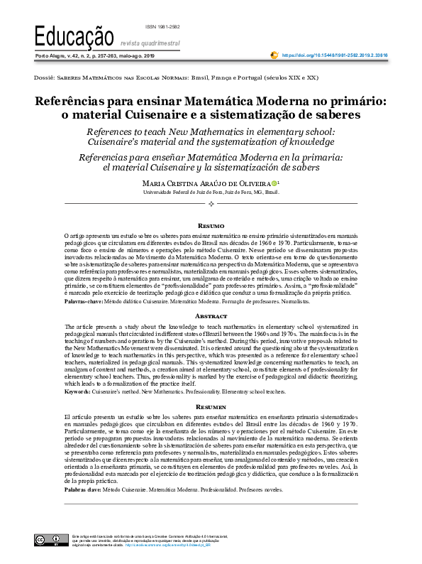 (PDF) Referências para ensinar Matemática Moderna no primário: o ...