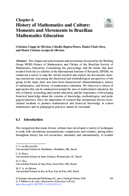 (PDF) Mathematics Education in Brazil Panorama of Current Research