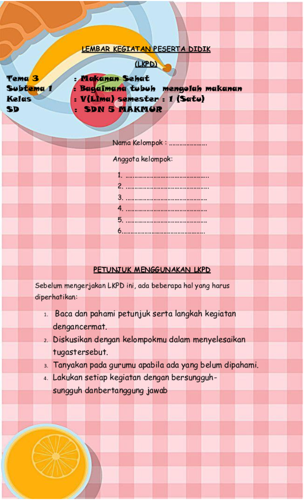 (PDF) Contoh LKPD Menarik Bagi Siswa Tema 3 ST 1