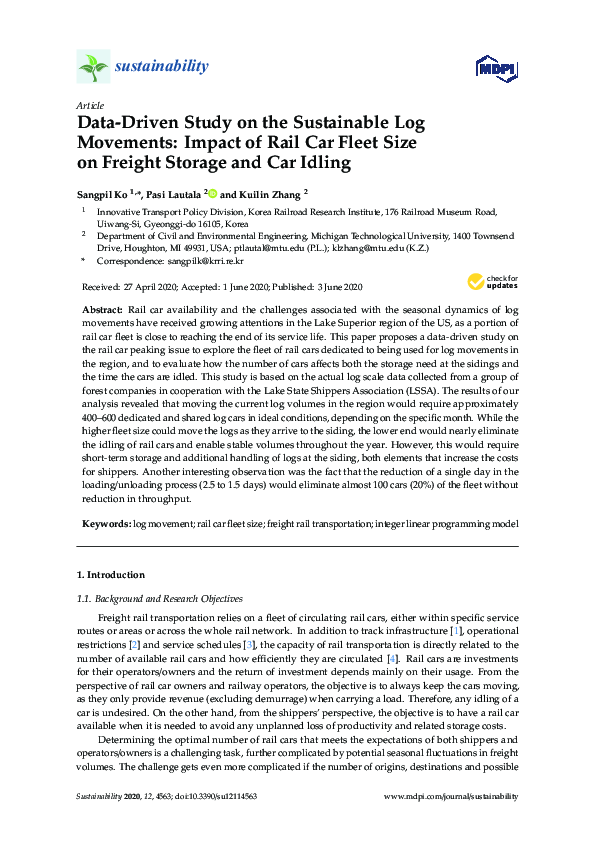 (PDF) Data-Driven Study on the Sustainable Log Movements: Impact of ...