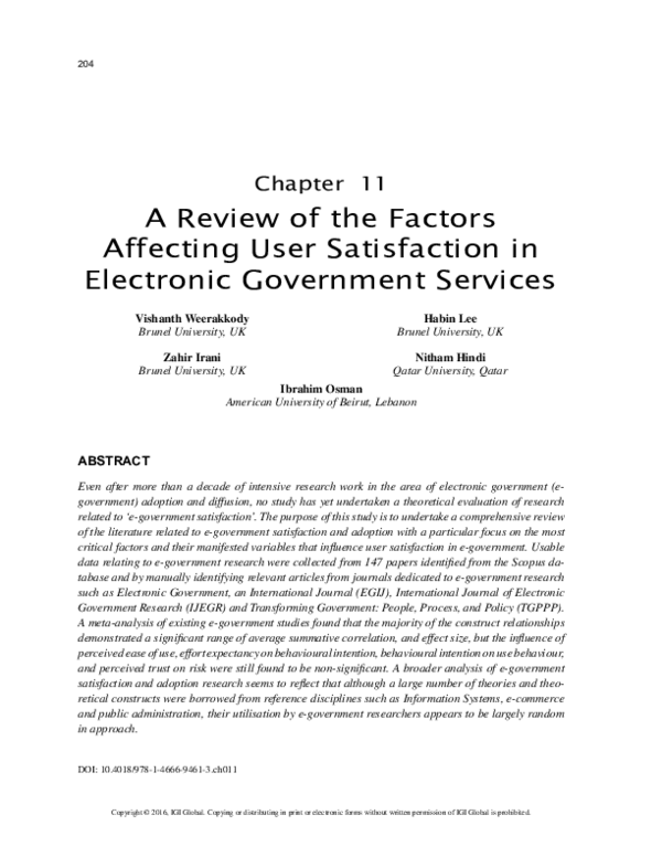 Pdf A Review Of The Factors Affecting User Satisfaction In Electronic