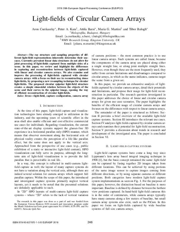 (PDF) Light - fields of Circular Camera Arrays