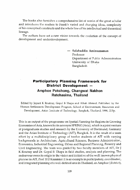 (PDF) Participatory Planning Framework for District Development ...