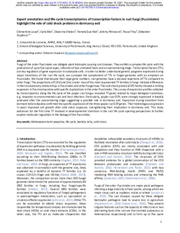 (PDF) Expert annotation and life-cycle transcriptomics of transcription ...
