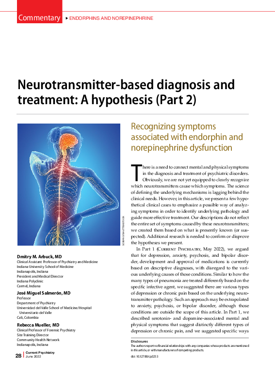(PDF) Neurotransmitter-based diagnosis and treatment: A hypothesis (Part 2)
