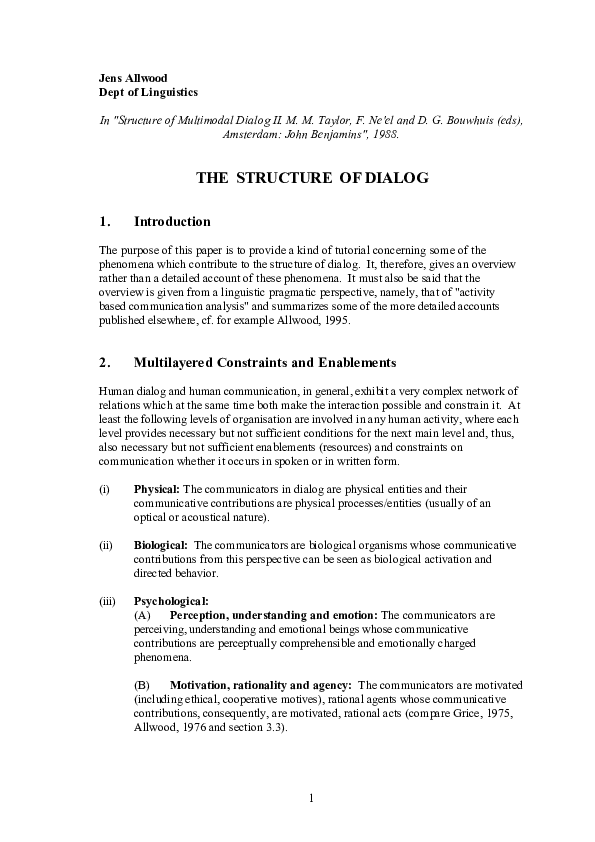 (PDF) The structure of dialog