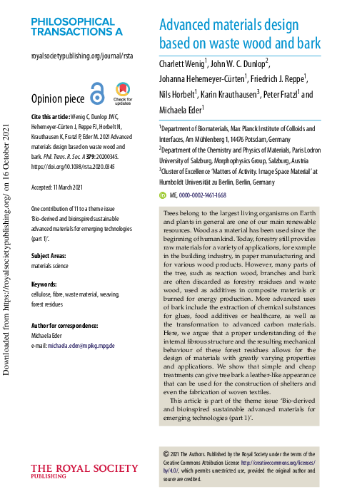 (PDF) Advanced materials design based on waste wood and bark
