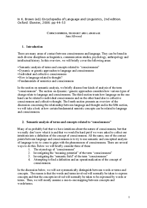 (PDF) In K. Brown (ed.) Encyclopedia of Language and Linguistics ...