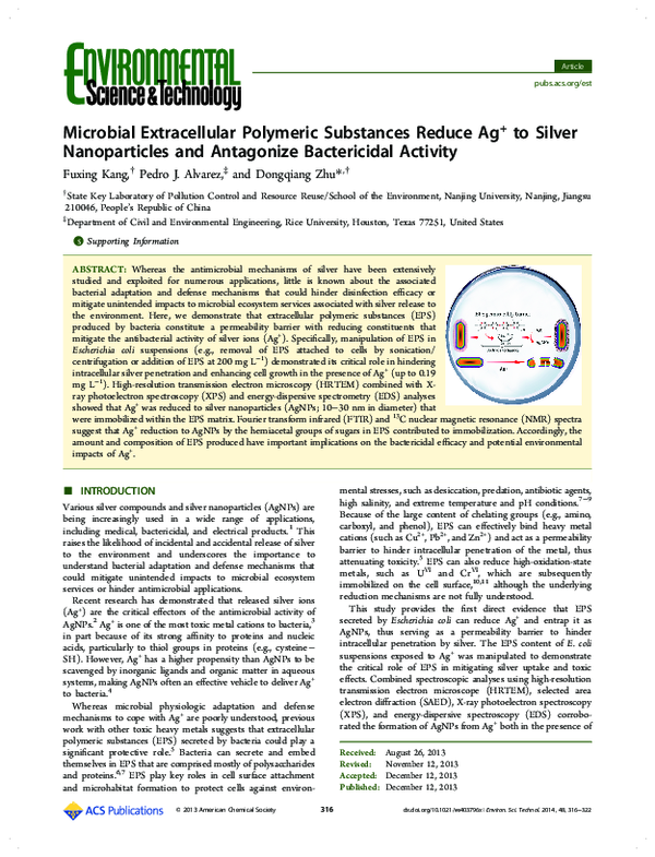 (PDF) Microbial Extracellular Polymeric Substances Reduce Ag+ to Silver ...