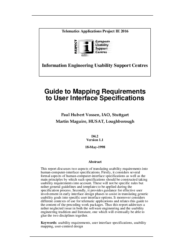 (PDF) Guide to mapping requirements to user interface specifications