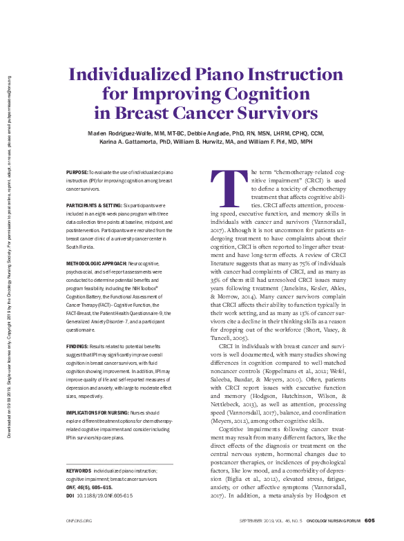 (PDF) Individualized Piano Instruction for Improving Cognition in ...