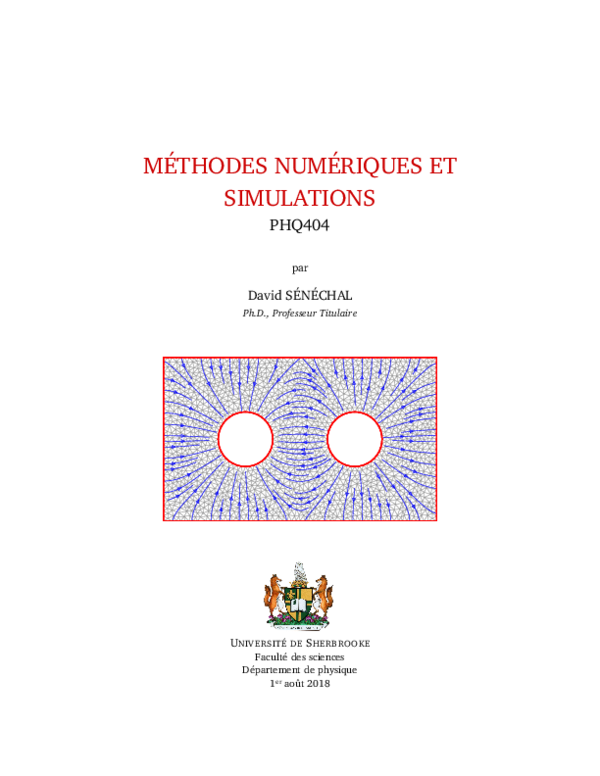 (PDF) Méthodes numériques et simulations | David Sénéchal - Academia.edu