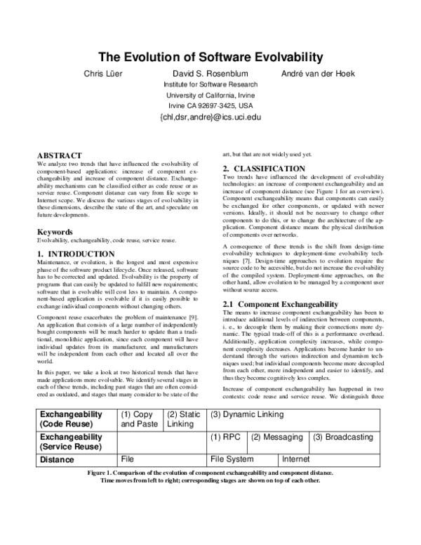 (PDF) The evolution of software evolvability