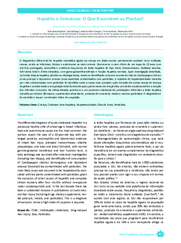 (PDF) Hepatite e Colestase: O Que Escondem as Plantas?