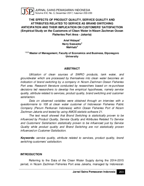 (PDF) The Effects of Product Quality, Service Quality and Attributes ...
