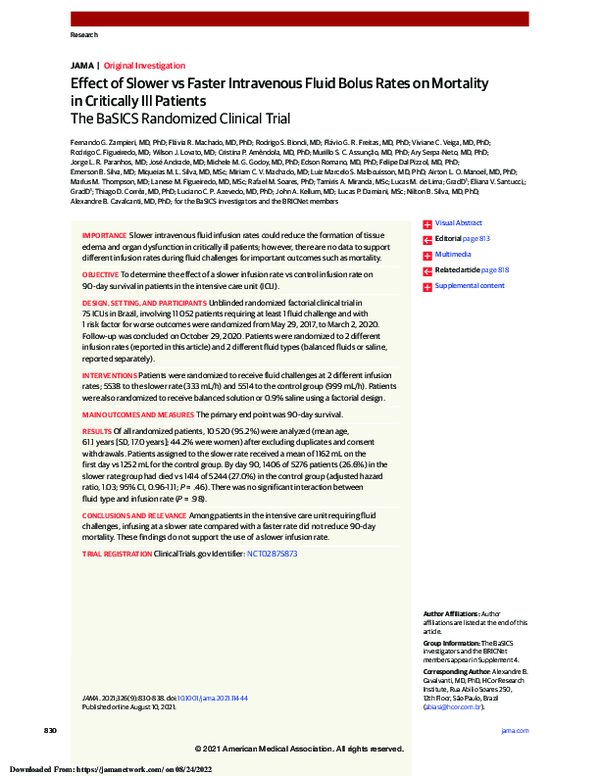 (PDF) Effect of Slower vs Faster Intravenous Fluid Bolus Rates on ...
