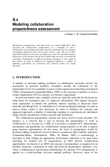 (PDF) Modeling collaboration preparedness assessment