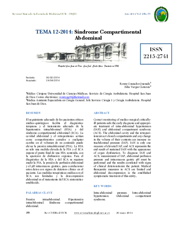 (PDF) TEMA 12-2014: Síndrome Compartimental Abdominal