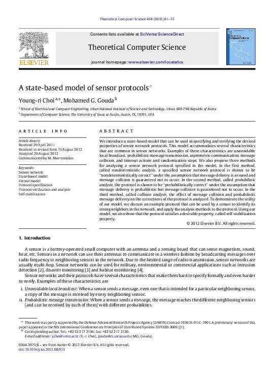 (PDF) A state-based model of sensor protocols | mohamed gouda - Academia.edu