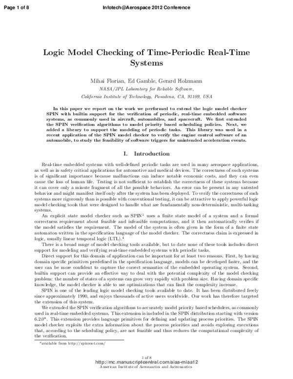 Pdf Logic Model Checking Of Time Periodic Real Time Systems