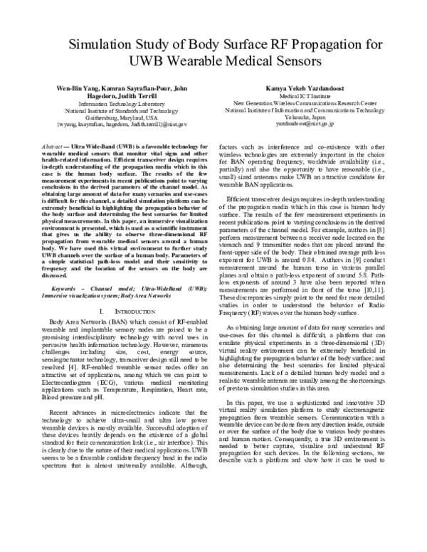 (PDF) Simulation study of body surface RF propagation for UWB wearable ...