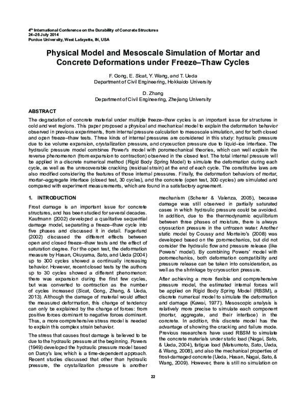 (PDF) Physical Model and Mesoscale Simulation of Mortar and Concrete Deformations under Freeze ...