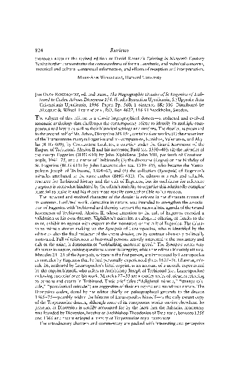 (PDF) Jan Olof Rosenqvist, The Hagiographic Dossier of St Eugenios of ...