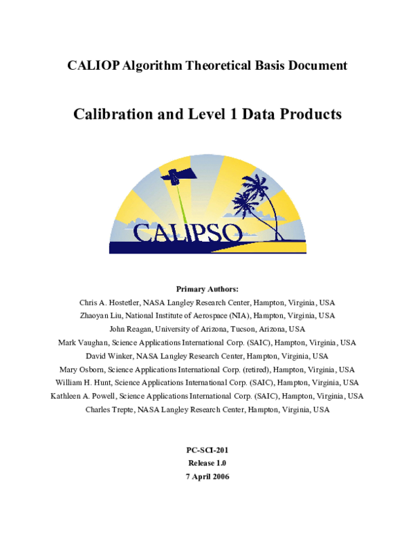 (PDF) Calibration and Level 1 Data Products