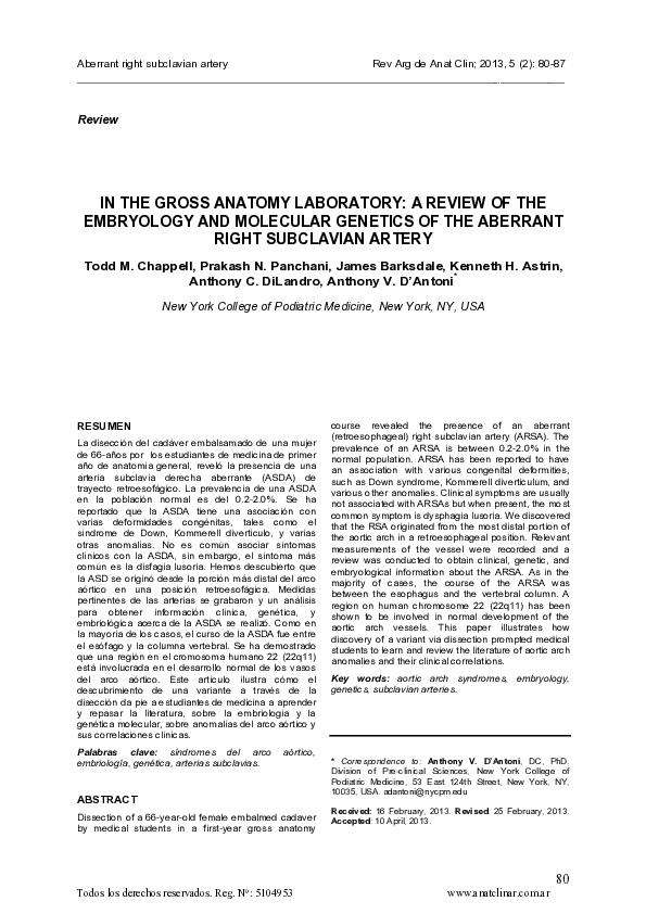 (PDF) IN THE GROSS ANATOMY LABORATORY: A REVIEW OF THE EMBRYOLOGY AND ... (PDF) IN THE GROSS ANATOMY LABORATORY: A REVIEW OF THE EMBRYOLOGY AND ...
